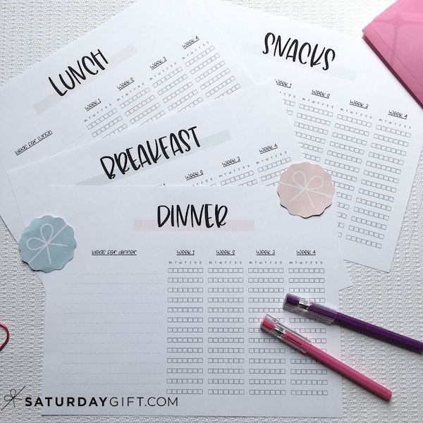 Super Simple Meal Planning Method - printable set – SaturdayGift